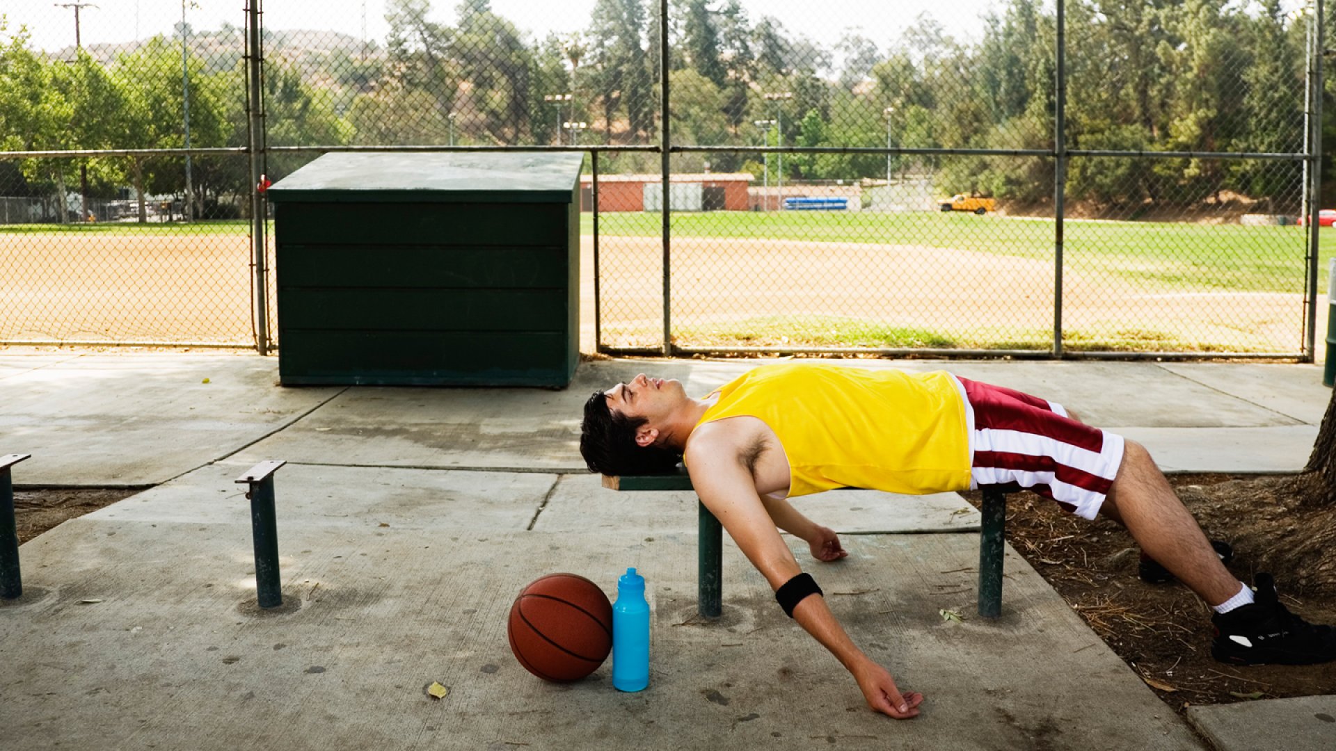 Exhausted Basketball Player